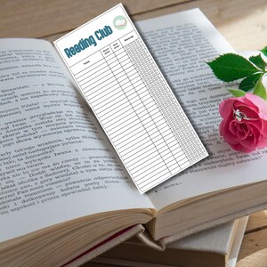 Printable Reading Club Bookmark, Library Card Bookmark PDF, Digital ...