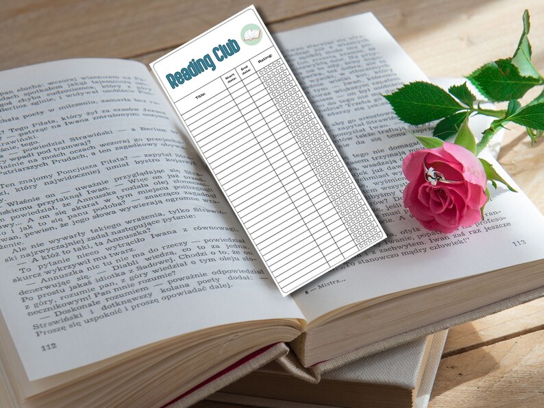 Printable Reading Club Bookmark, Library Card Bookmark PDF, Digital ...