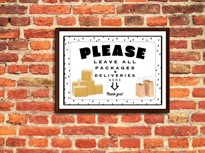 Please Leave Packages Here Printable Sign, Shipping Items Drop off ...
