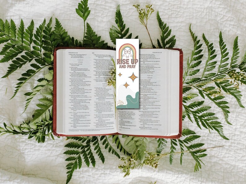 Retro Bible Bookmarks Set, Digital Rainbow Bookmark, Printable ...