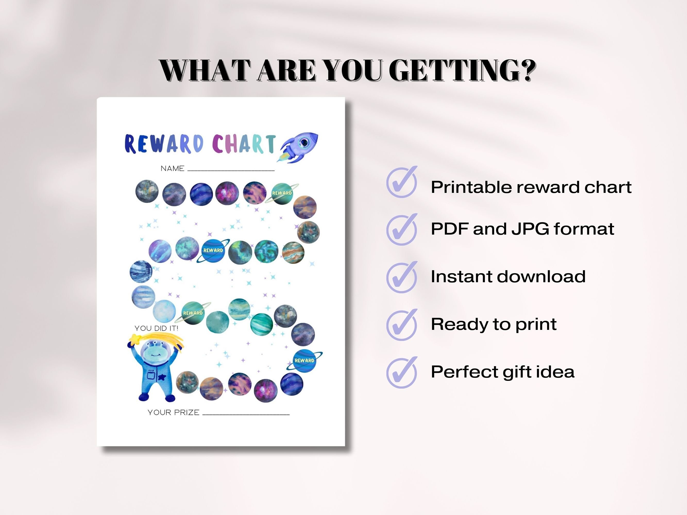 Printable Outer Space Reward Chart, Astronaut Behavior Chart, Daily ...