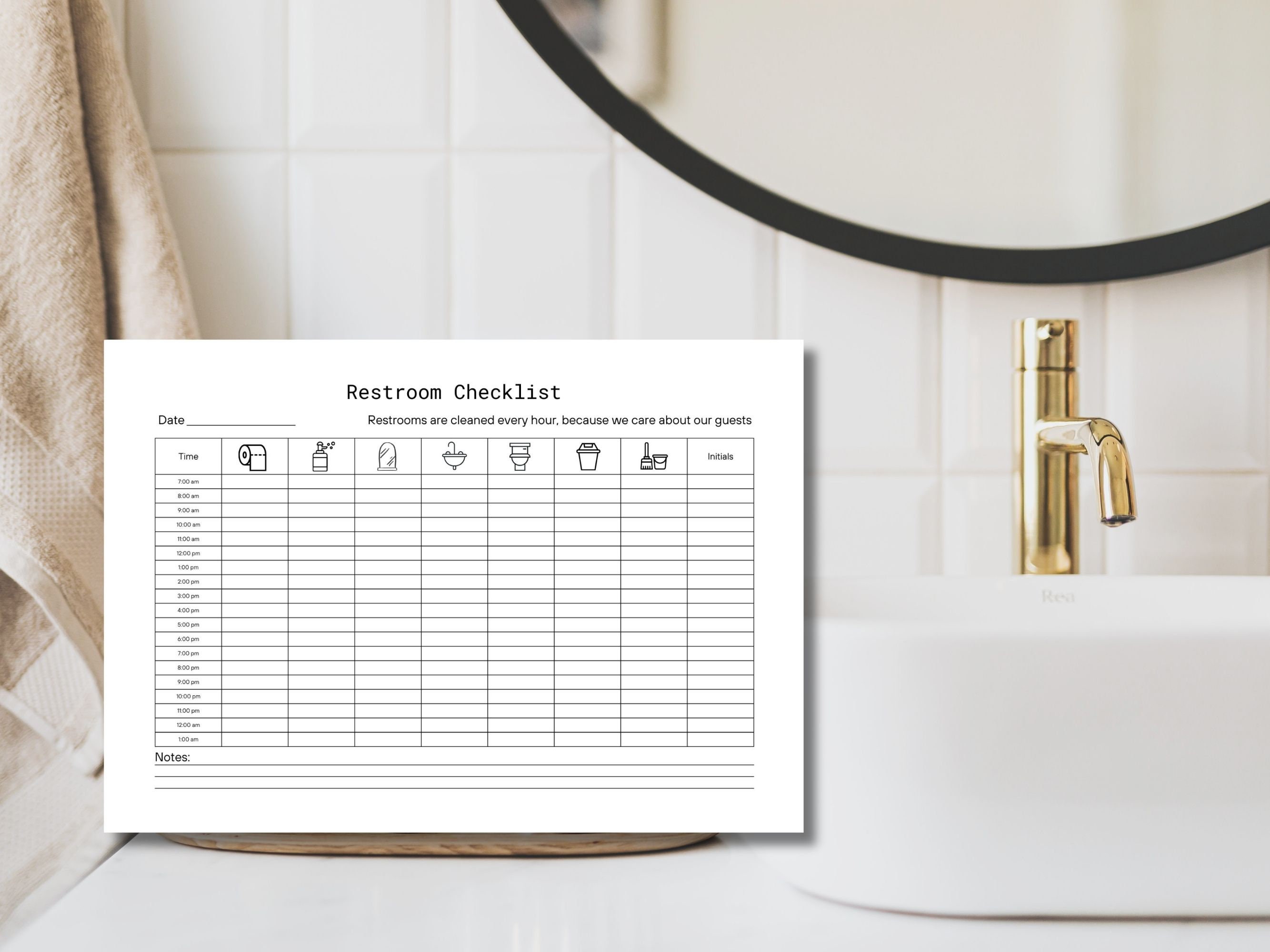 Restroom Cleaning Check List PDF, Cleaning Log Digital, Printable ...