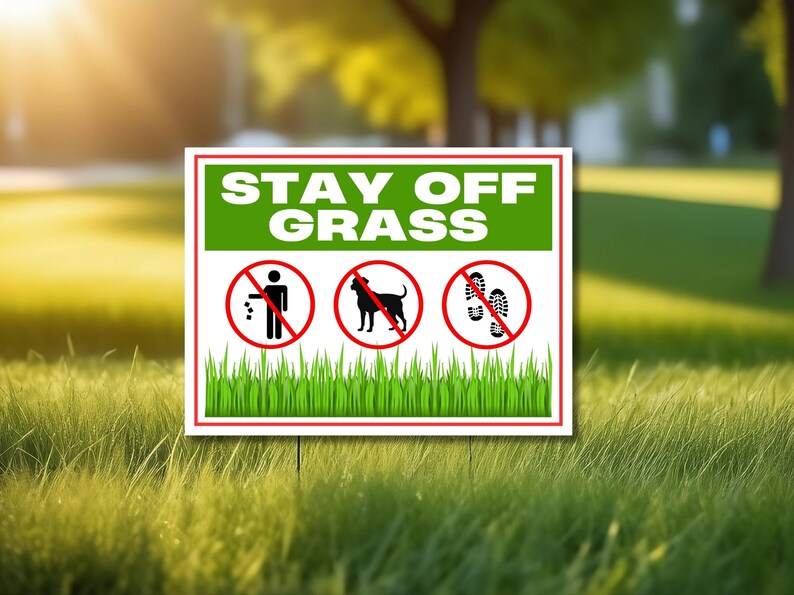 Stay off Grass Printable Sign, off Lawn Sign PNG, Yard Keep Out Sign ...