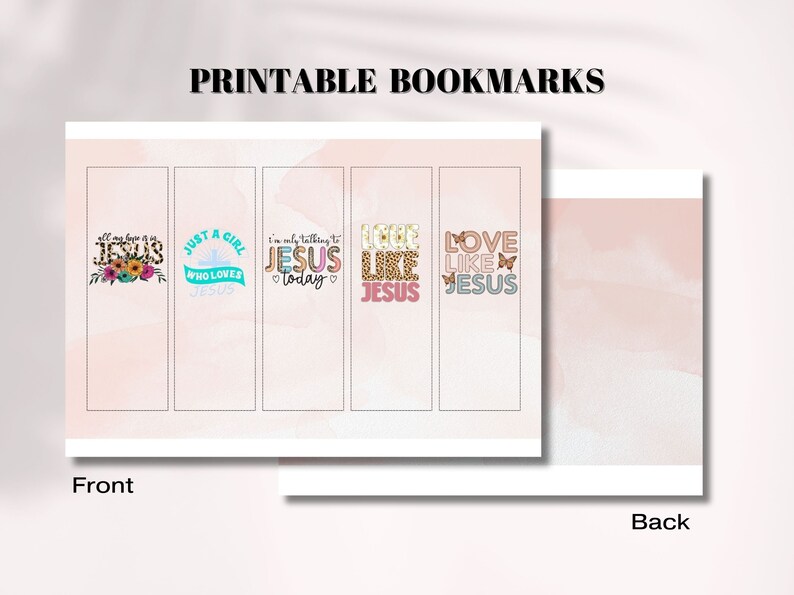 Jesus Bookmarks Printable PDF, Love Like Jesus Bookmarks Bundle, Bible ...