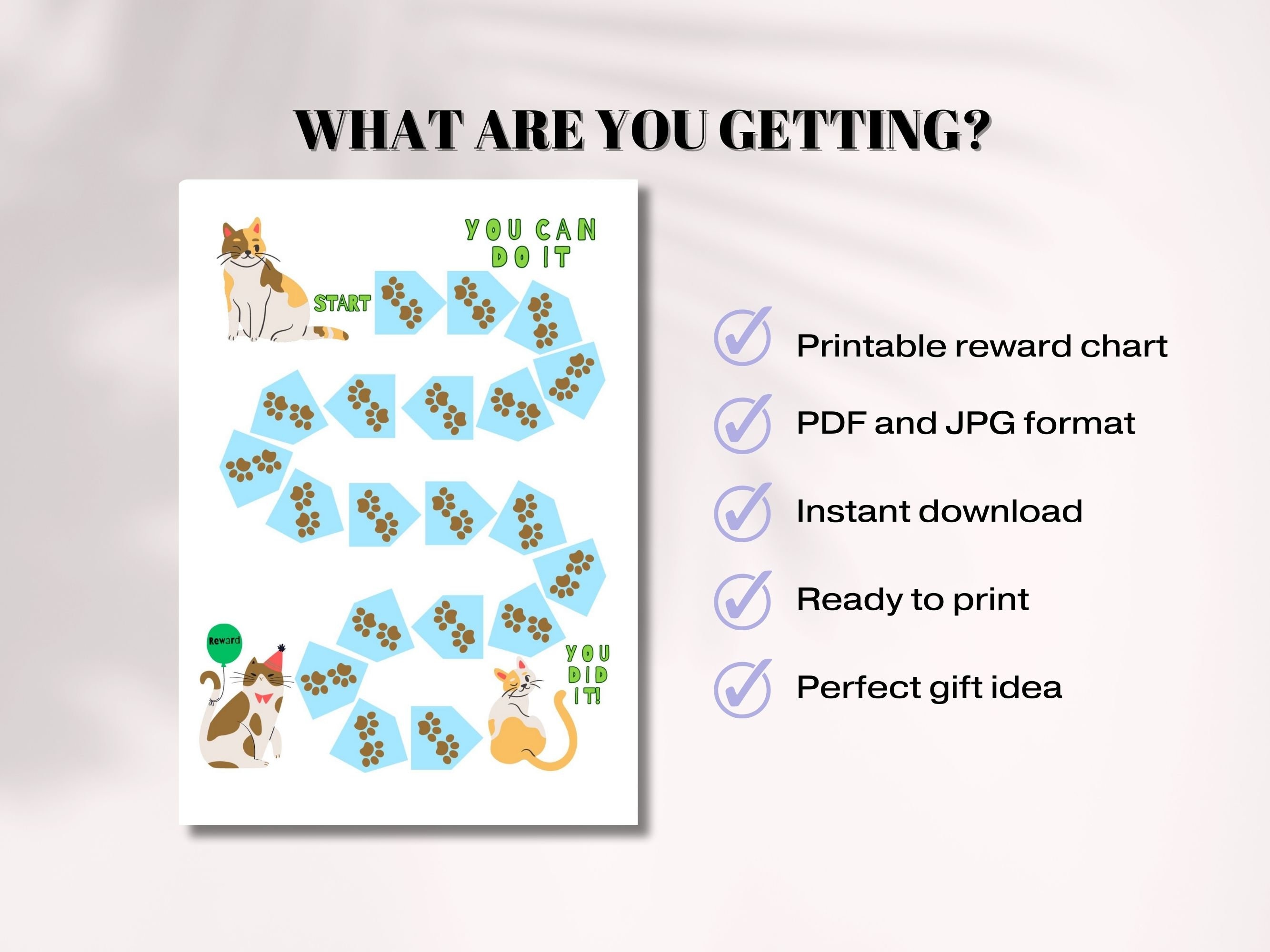 Printable Cats Reward Chart PDF, Cats Behavior Chart, Daily Chore Chart ...