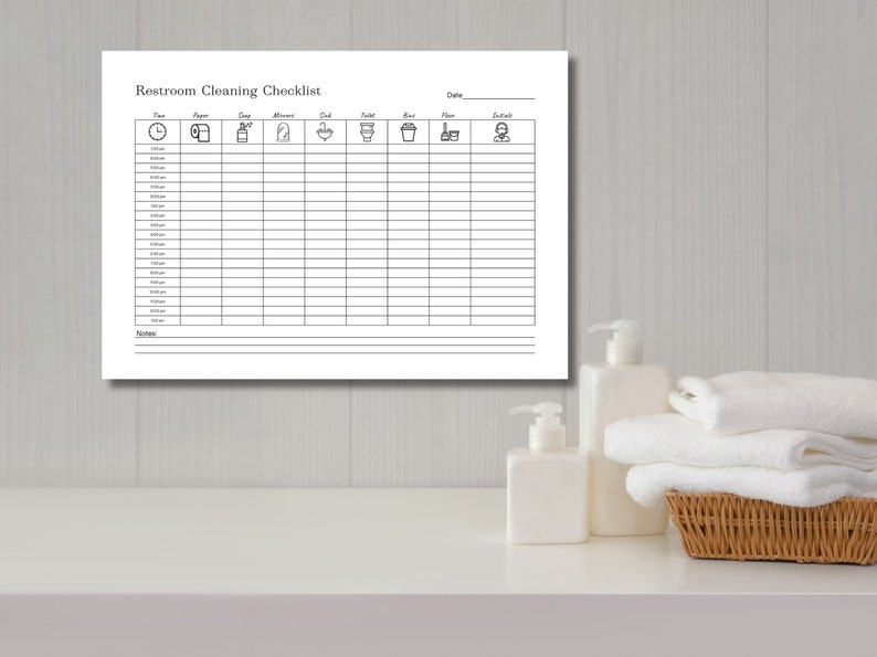 Printable Restroom Cleaning Log for Businesses, Bathroom Cleaning Log ...