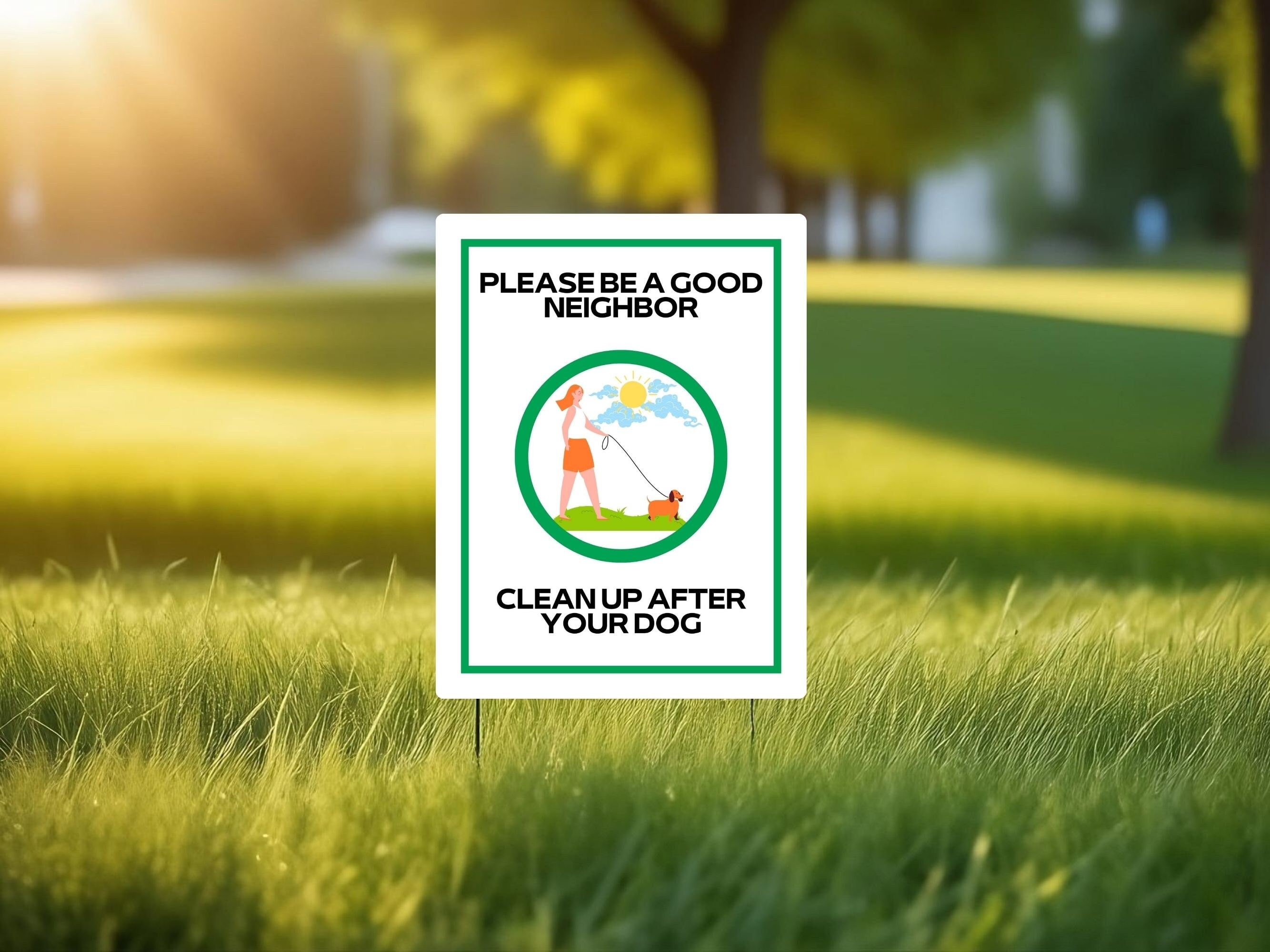 Please Be A Good Neighbor Clean up After Your Dog Sign, Printable Pick ...