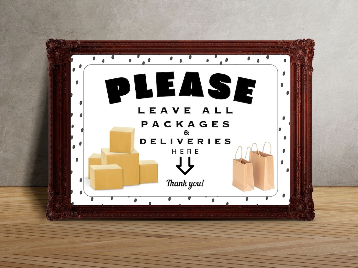 Please Leave Packages Here Printable Sign, Shipping Items Drop off ...