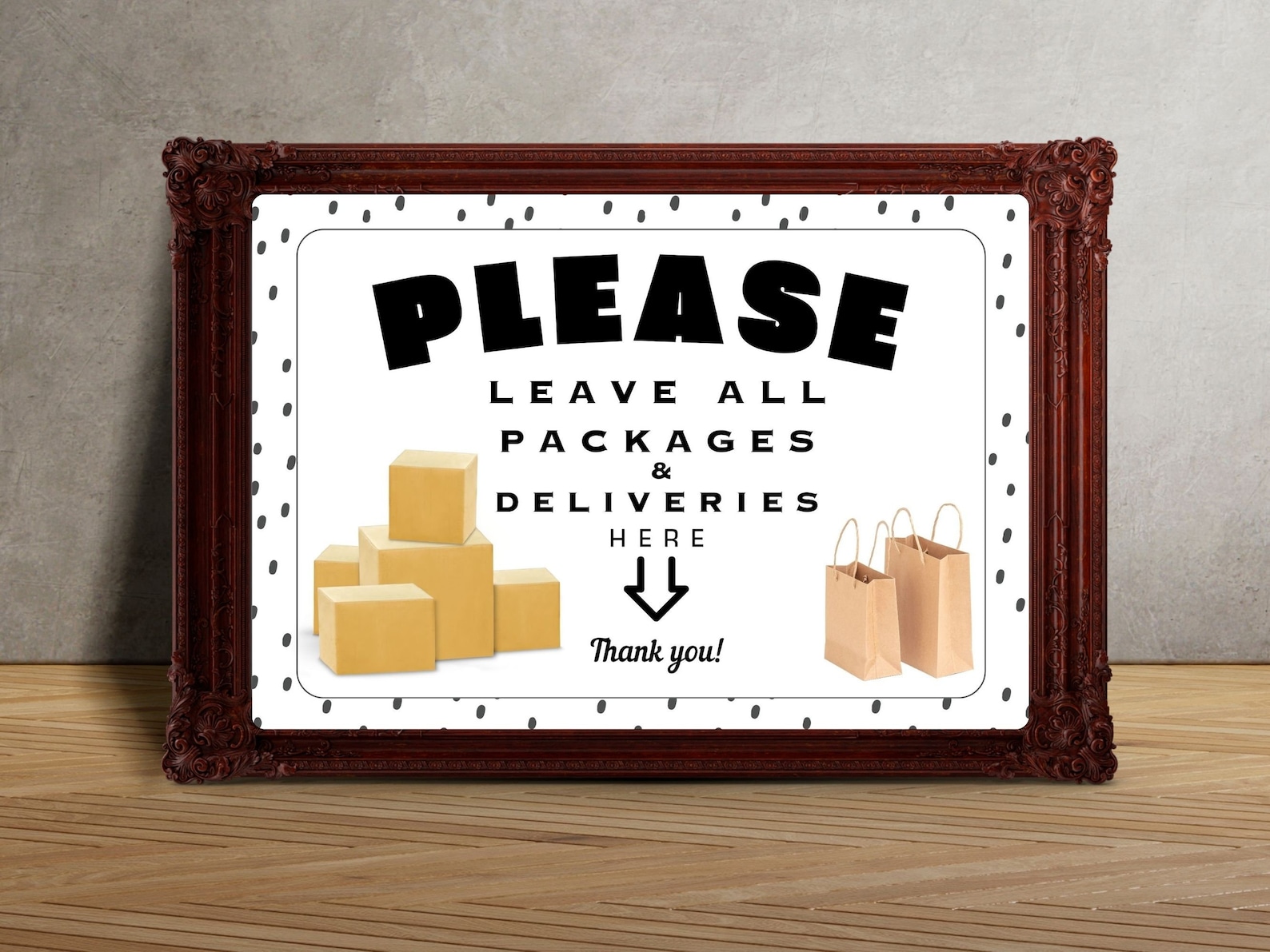 Please Leave Packages Here Printable Sign, Shipping Items Drop off ...