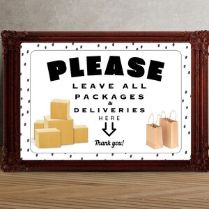 Please Leave Packages Here Printable Sign, Shipping Items Drop off ...