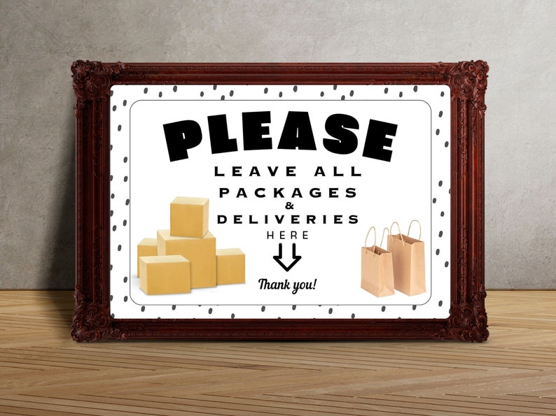 Please Leave Packages Here Printable Sign, Shipping Items Drop off ...
