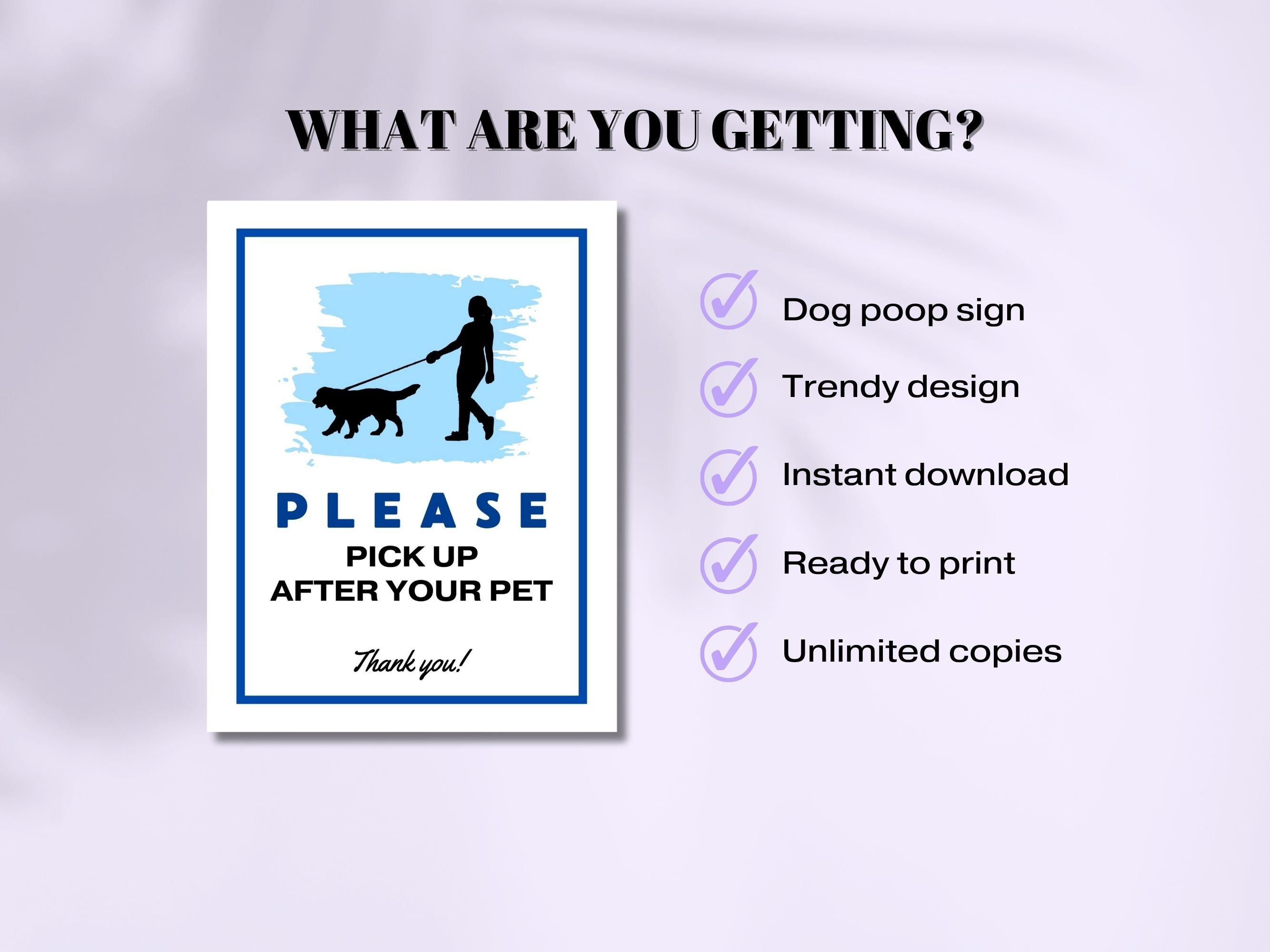 Please Pick up After Your Pet Sign, Printable Pick up Poop Sign ...