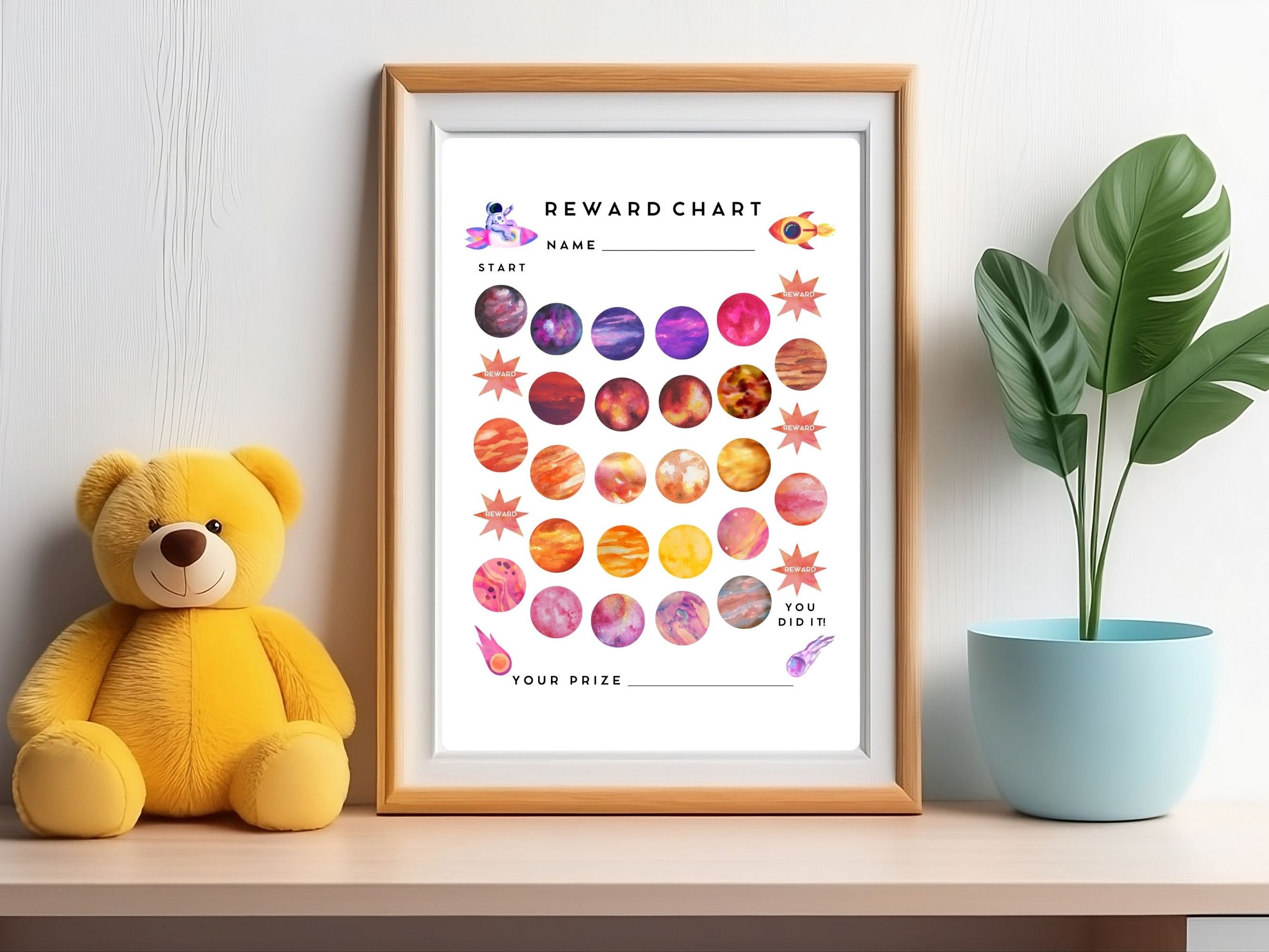 Printable Outer Space Reward Chart, Astronaut Behavior Chart, Daily ...
