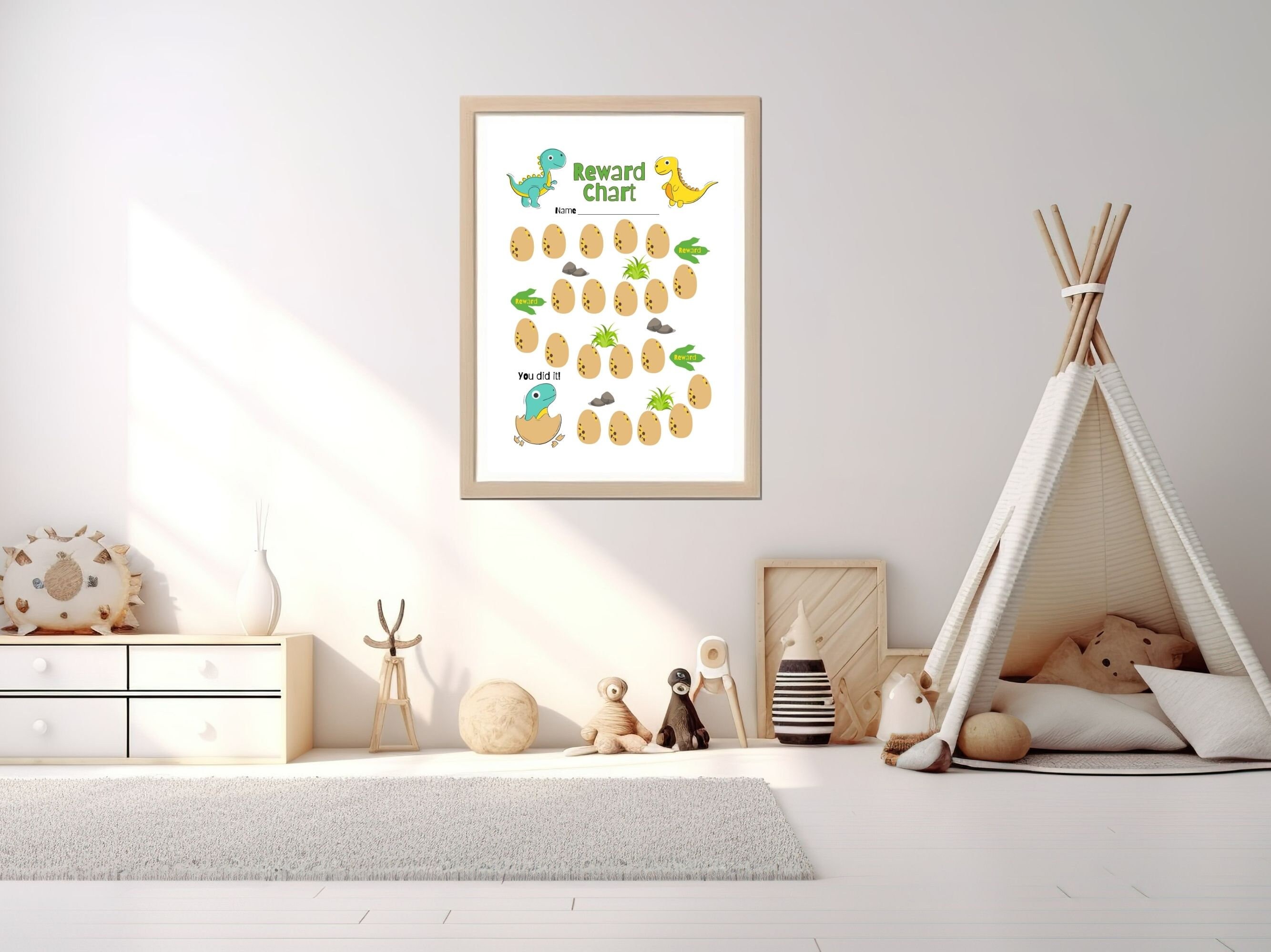 Dinosaur Reward Chart, Sticker Chart PDF, Preschool Kids, Potty ...