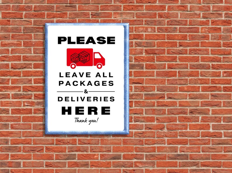 Please Leave Packages Here Printable Sign, Shipping Items Drop off ...