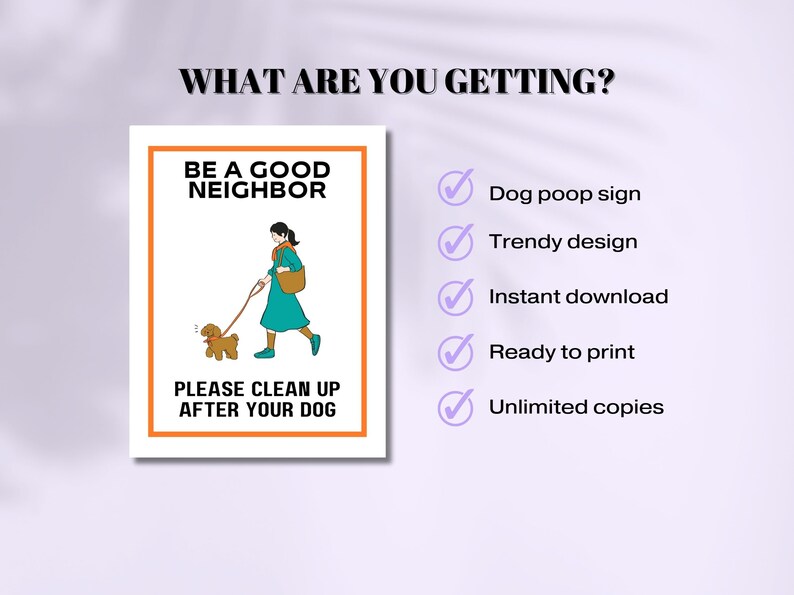 Printable Pick up Poop Sign, Be A Good Neighbor Please Clean up After ...