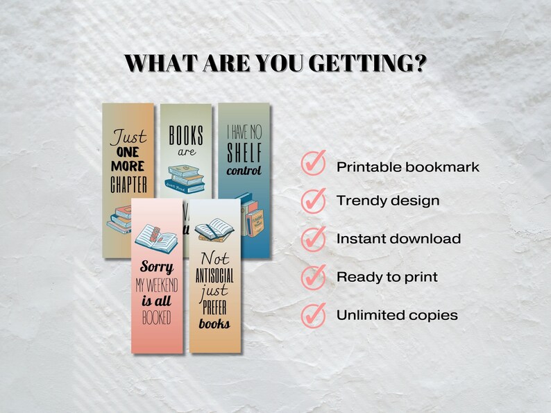 Printable Bookmarks for Booklovers PDF, Digital Download, Book Lovers ...