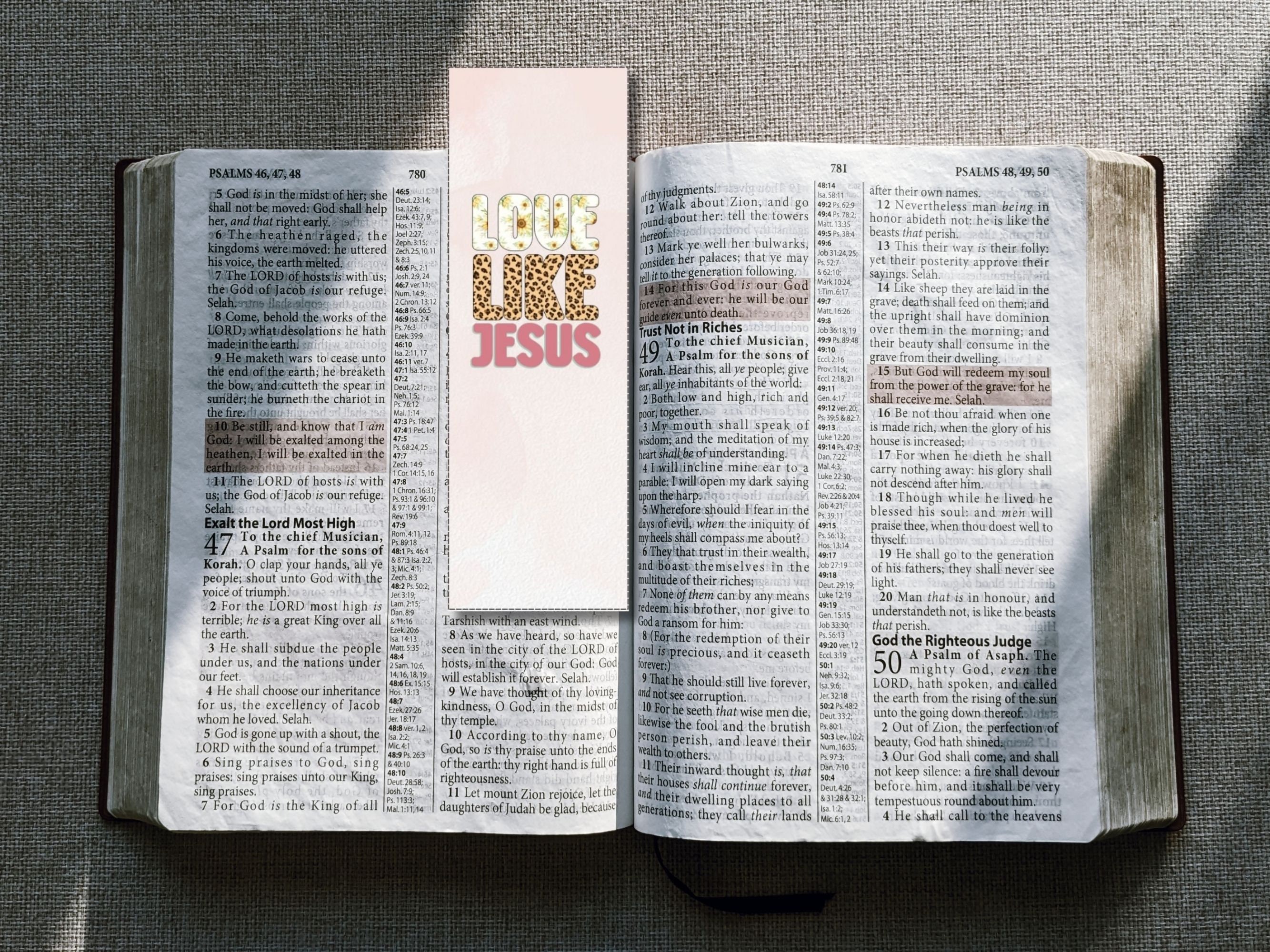 Jesus Bookmarks Printable PDF, Love Like Jesus Bookmarks Bundle, Bible ...