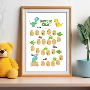 Dinosaur Reward Chart, Sticker Chart PDF, Preschool Kids, Potty ...