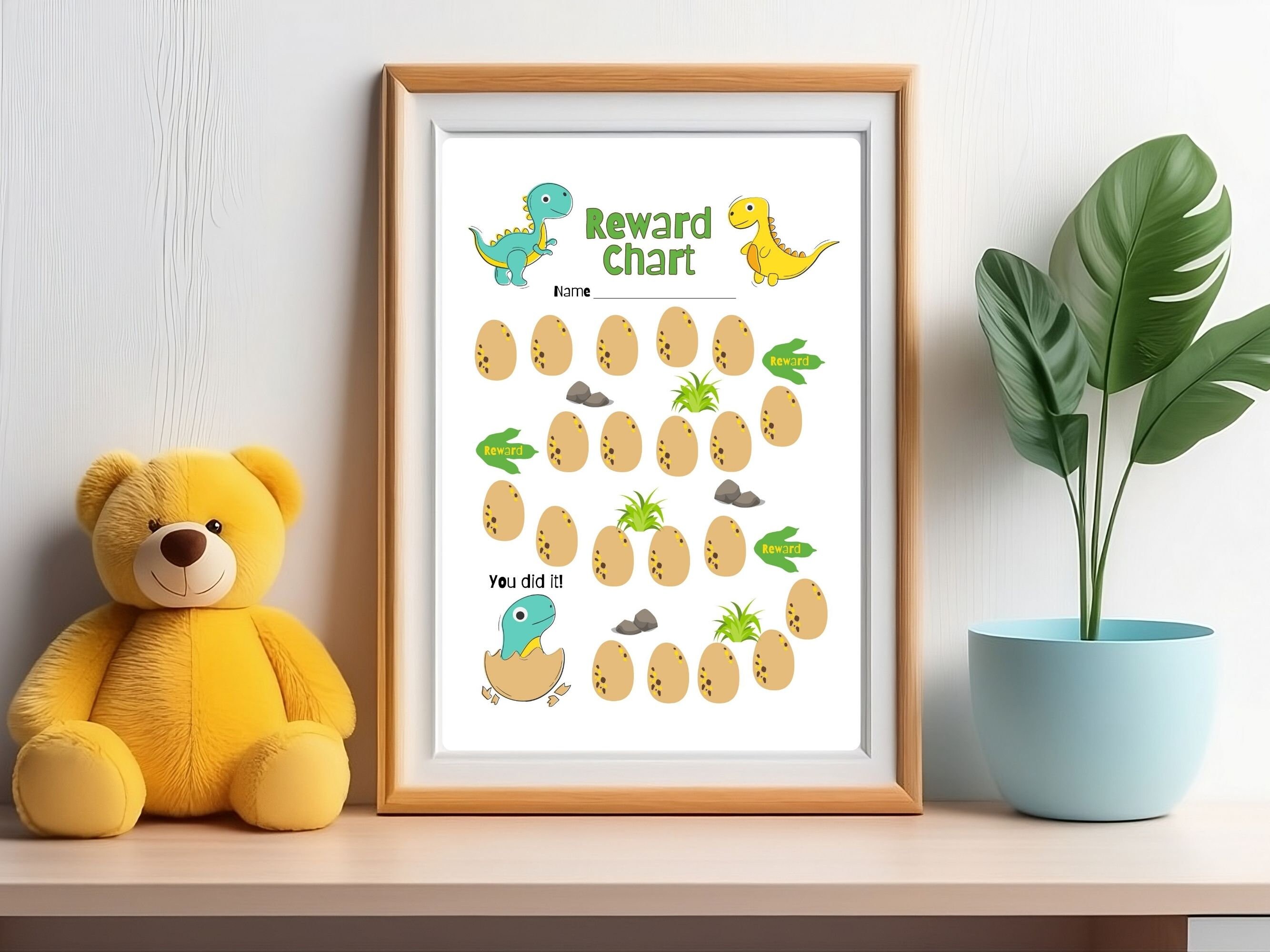 Dinosaur Reward Chart, Sticker Chart PDF, Preschool Kids, Potty ...