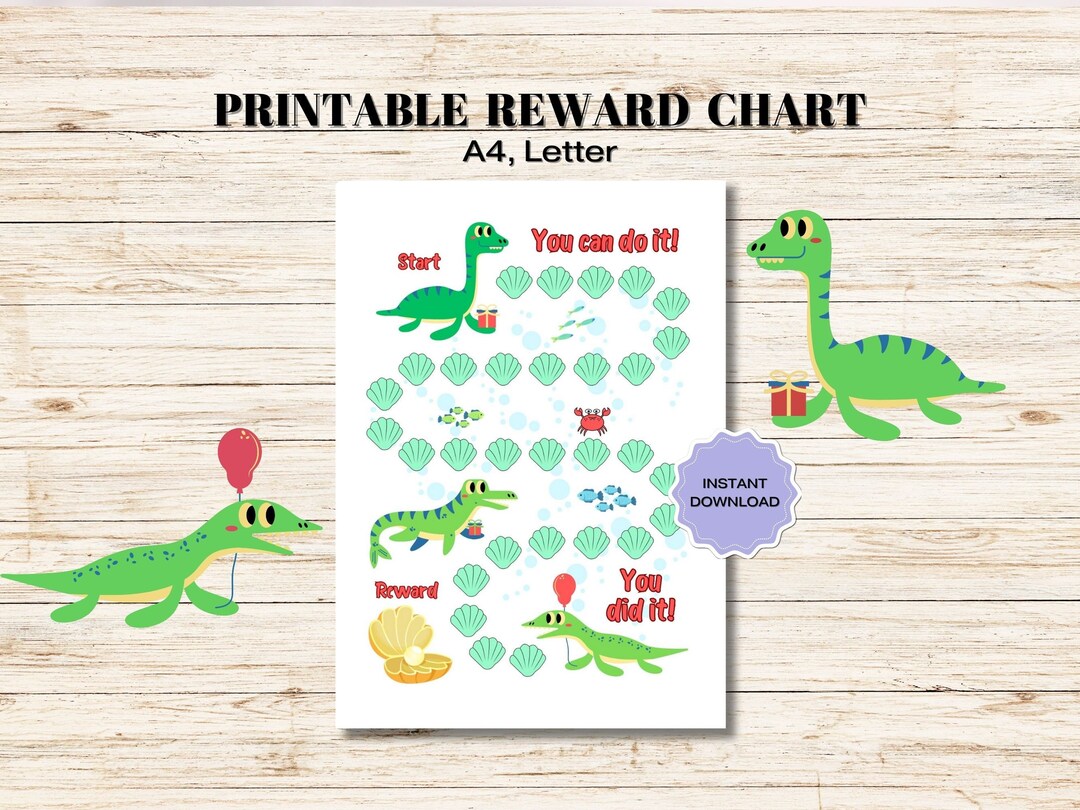 Dinosaur Reward Chart, Sticker Chart, Dinosaurs Toddler Reward Chart ...