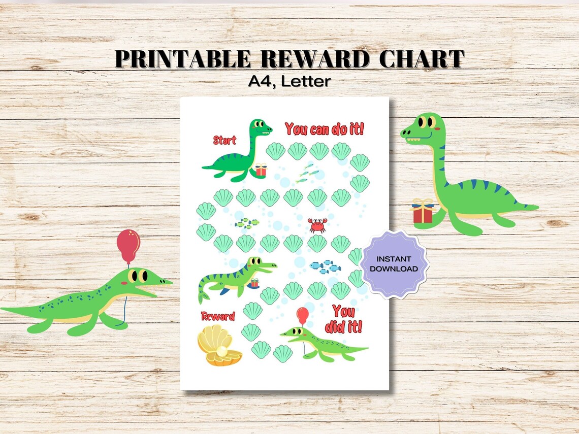 Dinosaur Reward Chart, Sticker Chart, Dinosaurs Toddler Reward Chart ...