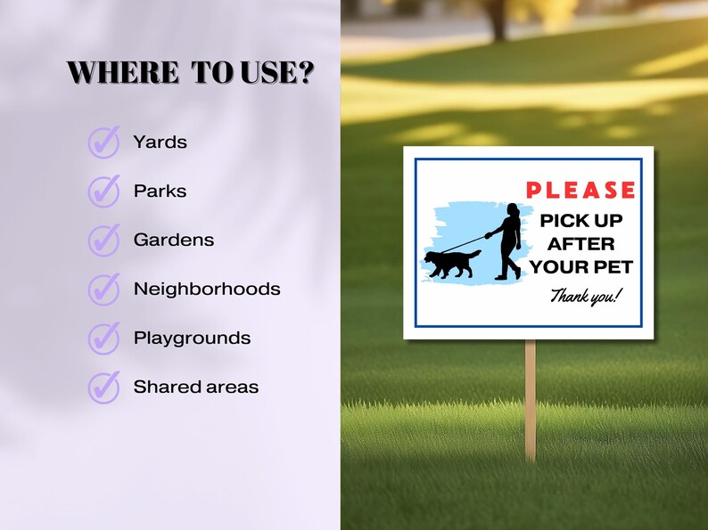 Please Pick up After Your Pet Sign, Printable Pick up Poop Sign ...