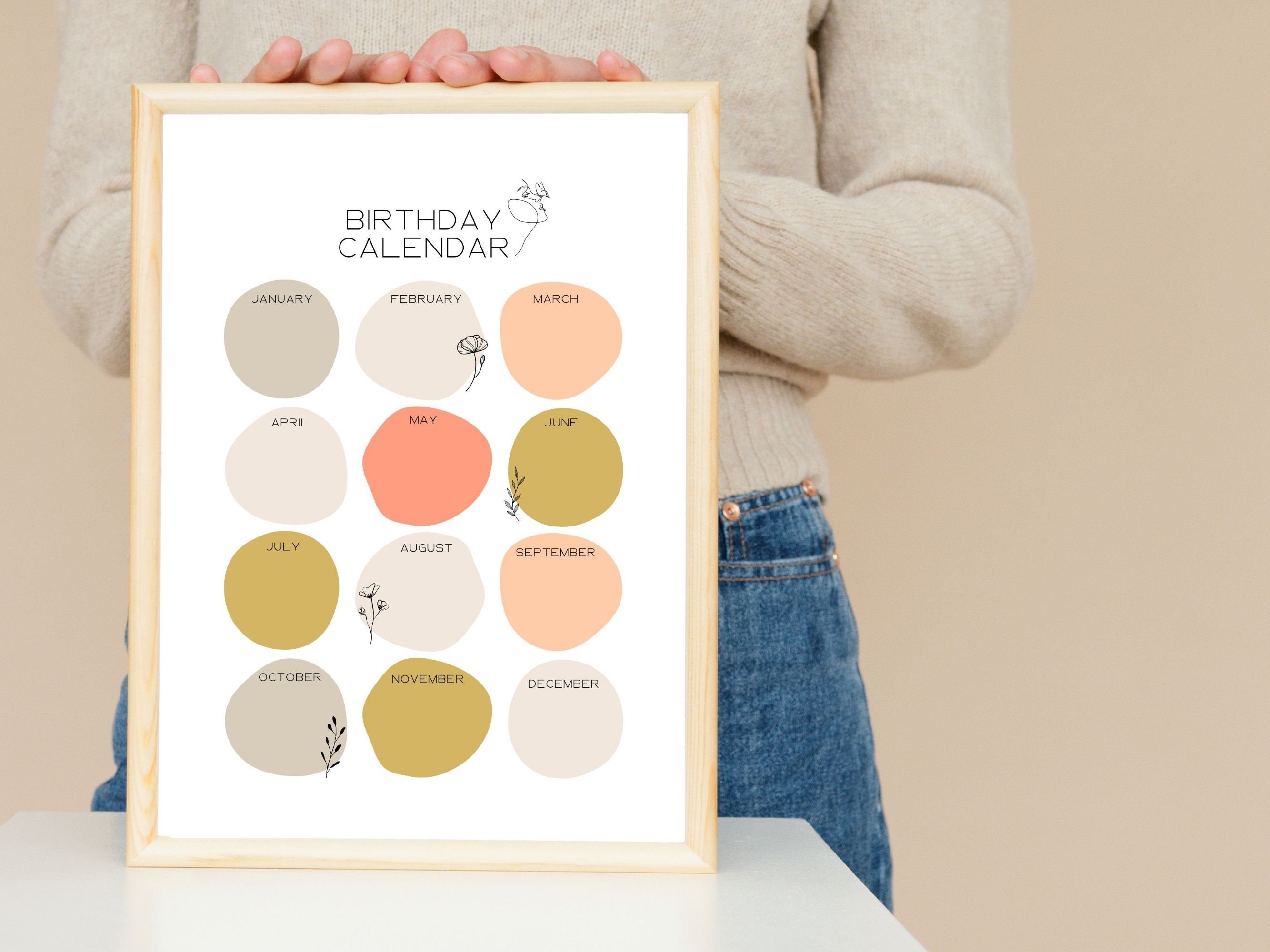 Birthday Planner Printable, Birthday Monthly Tracker Print, Birthday ...