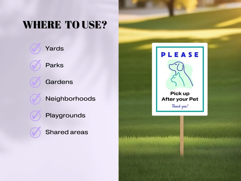 Please Pick up After Your Pet Sign, Printable Pick up Poop Sign, Clean ...