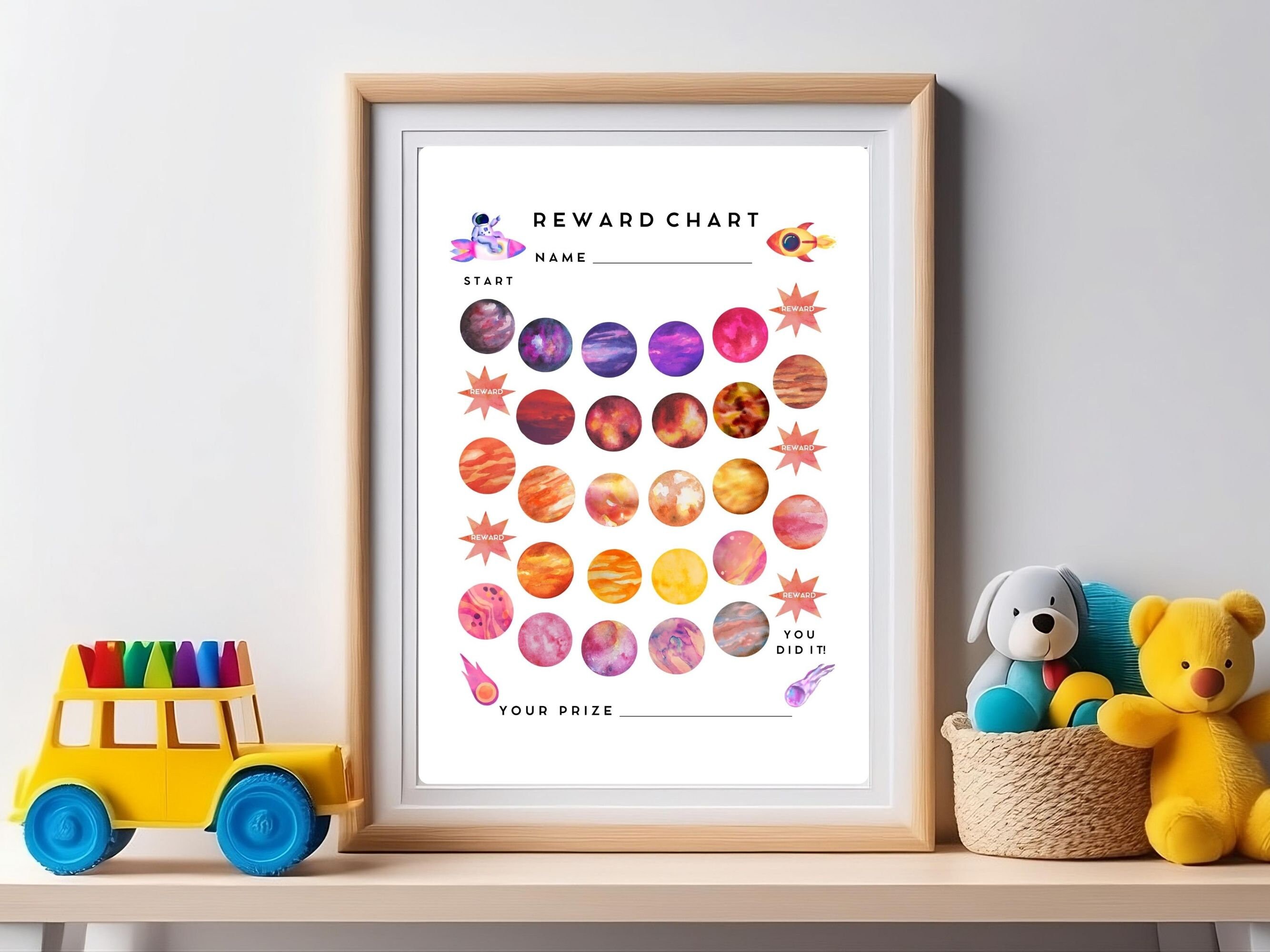 Printable Outer Space Reward Chart, Astronaut Behavior Chart, Daily ...