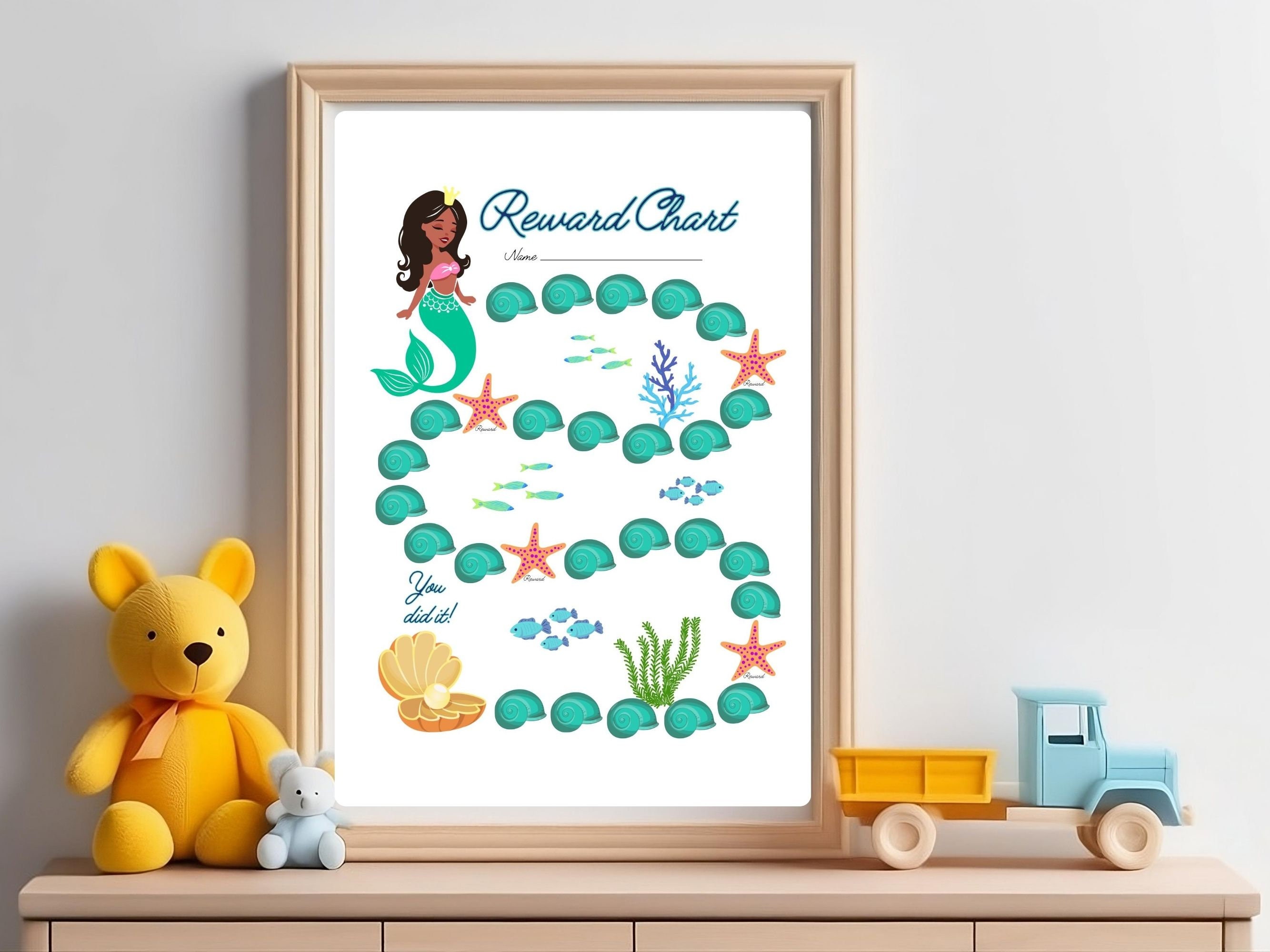 Girls Mermaid Reward Chart, Printable Mermaid Reward Chart, Toddler ...