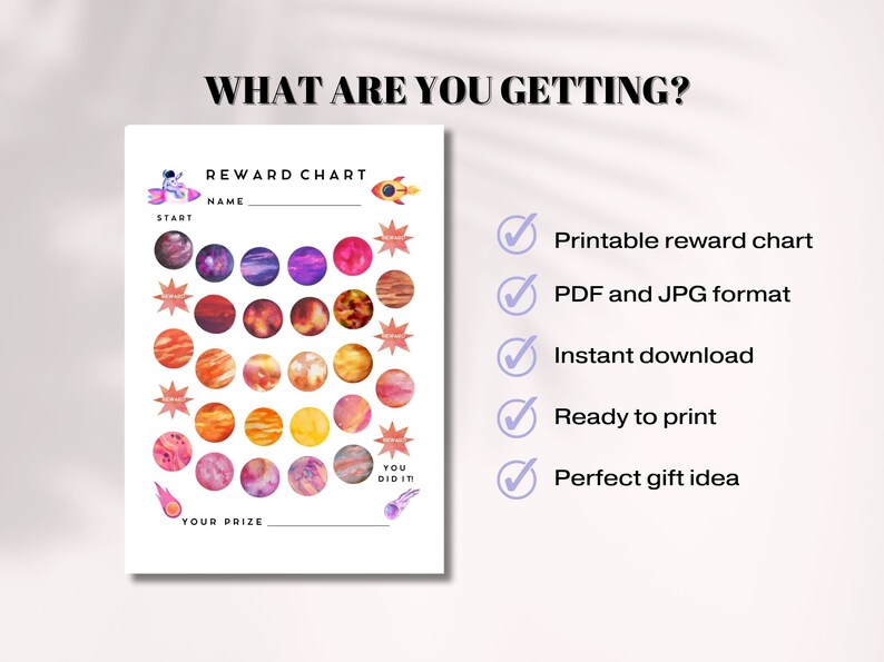 Printable Outer Space Reward Chart, Astronaut Behavior Chart, Daily ...