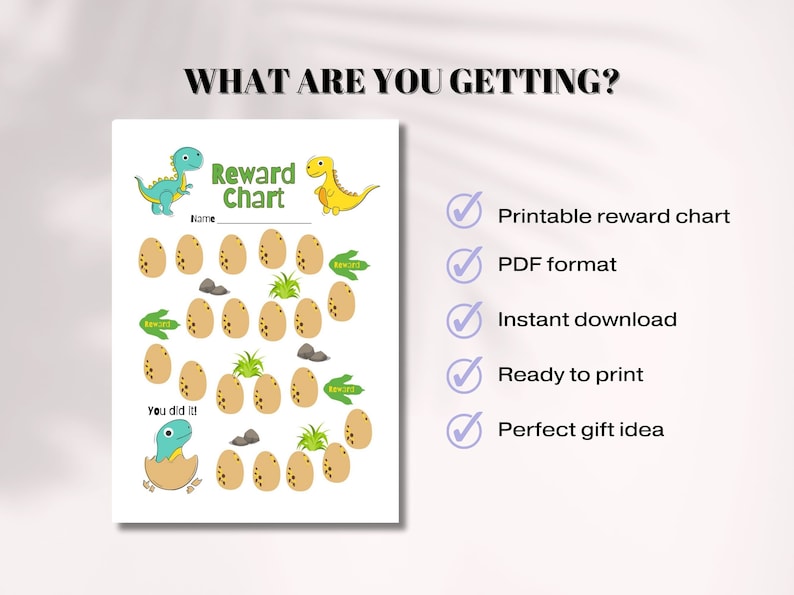 Dinosaur Reward Chart, Sticker Chart PDF, Preschool Kids, Potty ...