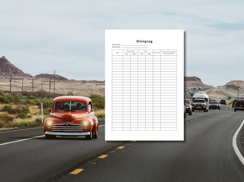 Teenagers Driving Log, Road Trip Journal, Roadway Record, Teenager ...