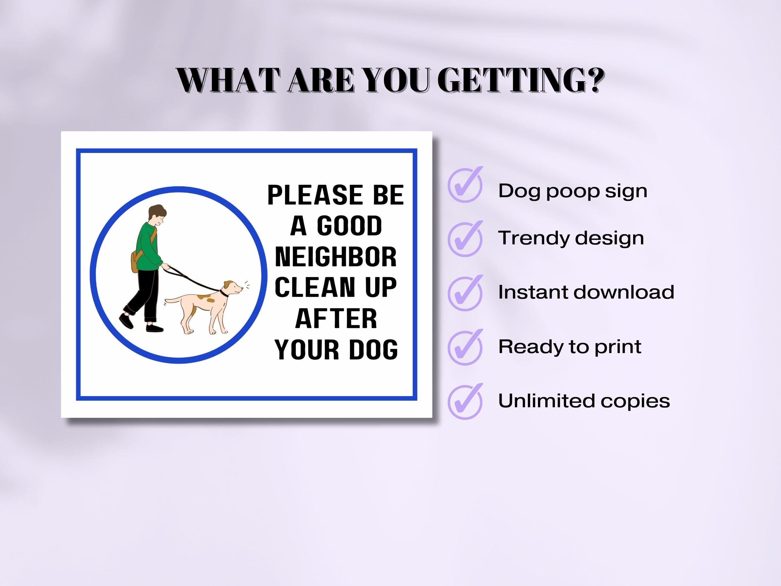 Please Be A Good Neighbor Clean up After Your Dog Sign, Printable Pick ...