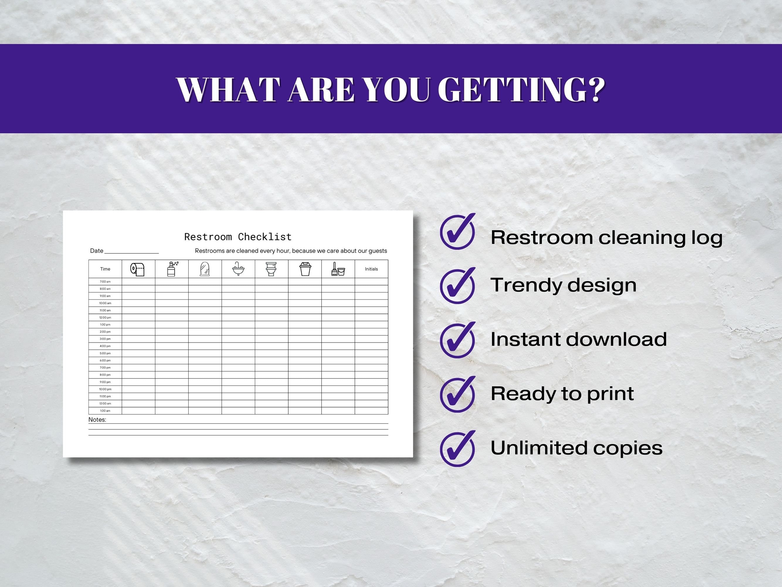 Restroom Cleaning Check List PDF, Cleaning Log Digital, Printable ...