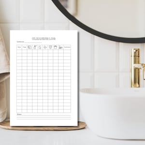 Bathroom Cleaning Chart Printable, Restroom Cleaning Log, Cleaning ...