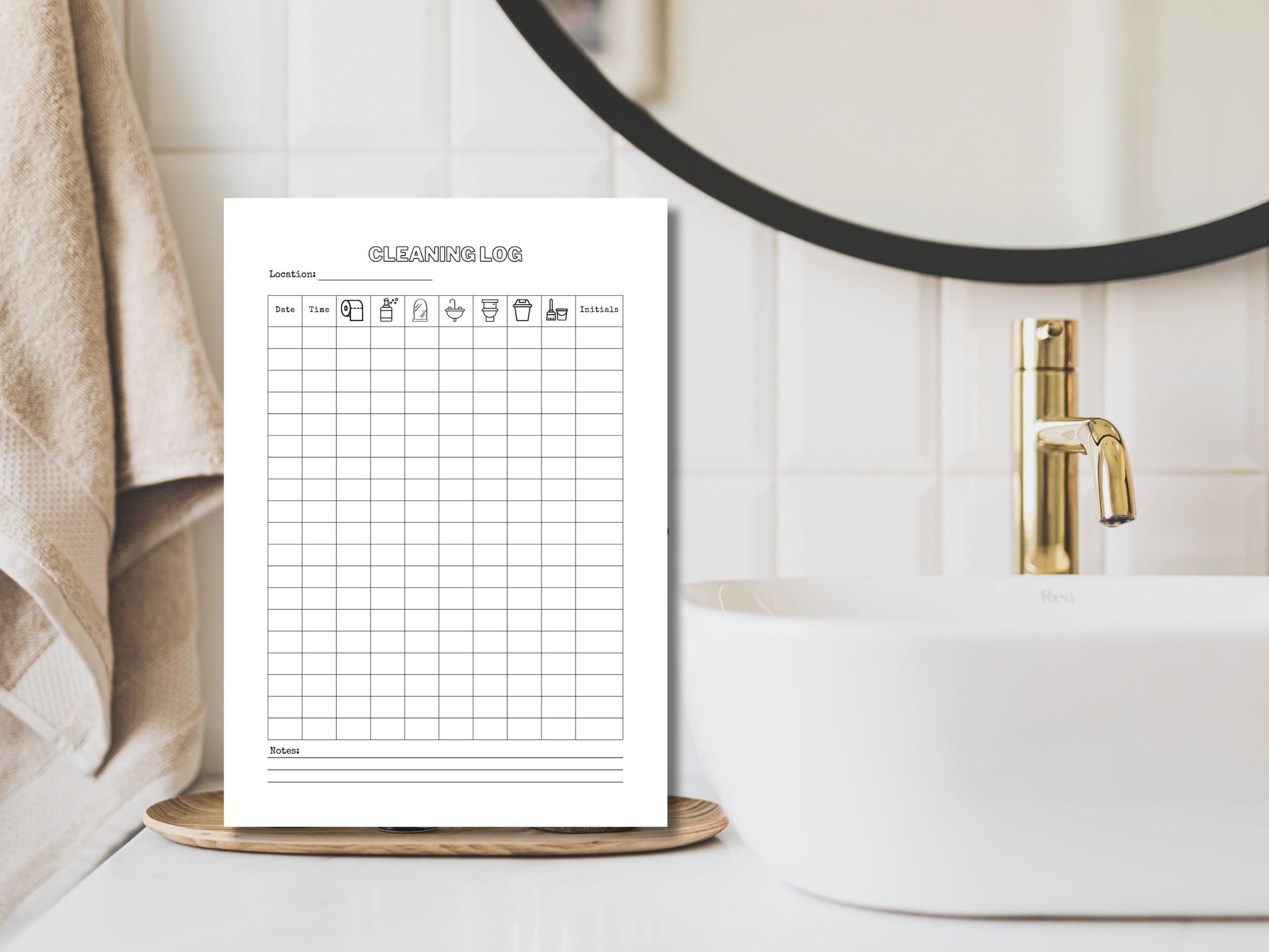 Bathroom Cleaning Chart Printable, Restroom Cleaning Log, Cleaning ...