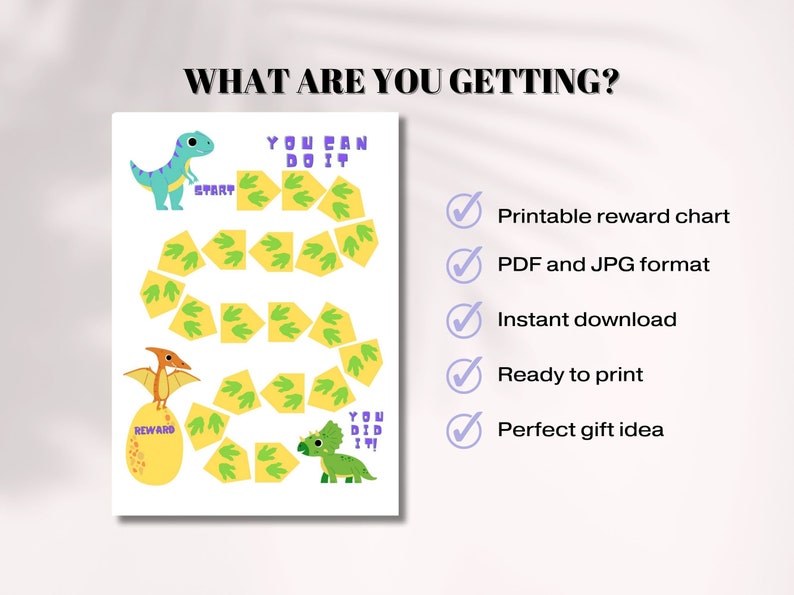 Dinosaur Reward Chart, Sticker Chart PDF, Toddler, Preschool Kids ...