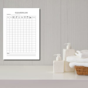 Bathroom Cleaning Chart Printable, Restroom Cleaning Log, Cleaning ...