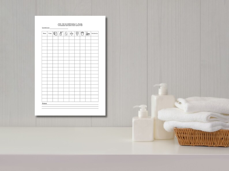 Bathroom Cleaning Chart Printable, Restroom Cleaning Log, Cleaning ...