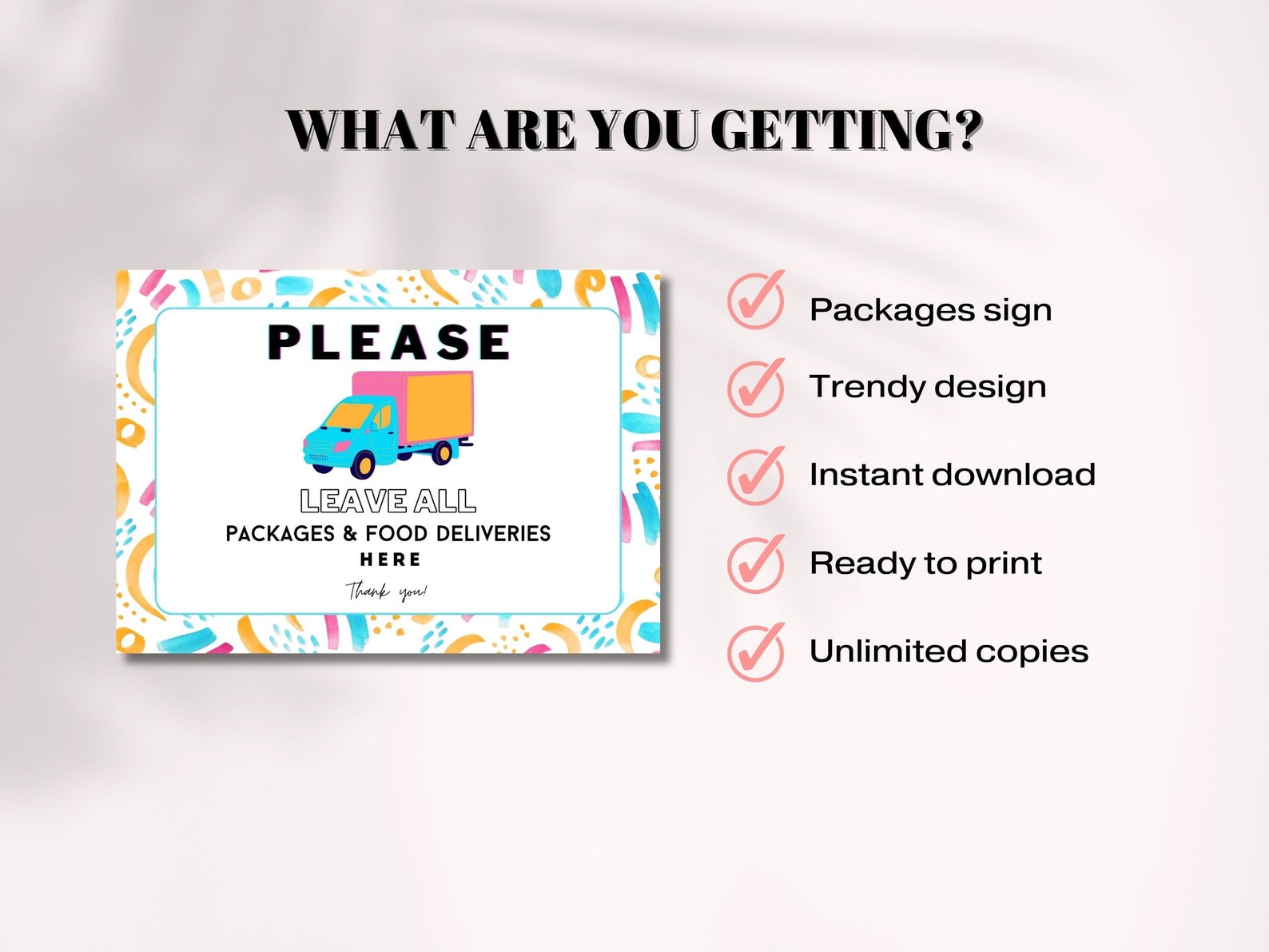 Colorful Delivery Sign, Please Leave Packages and Food Deliveries Here ...