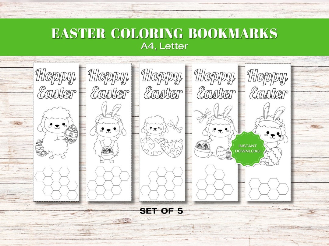 Easter Lamb Children Coloring Bookmark, Printable Easter Coloring ...