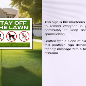 Stay off Lawn Printable Sign, off Grass Sign PNG, Yard Keep Out Sign ...