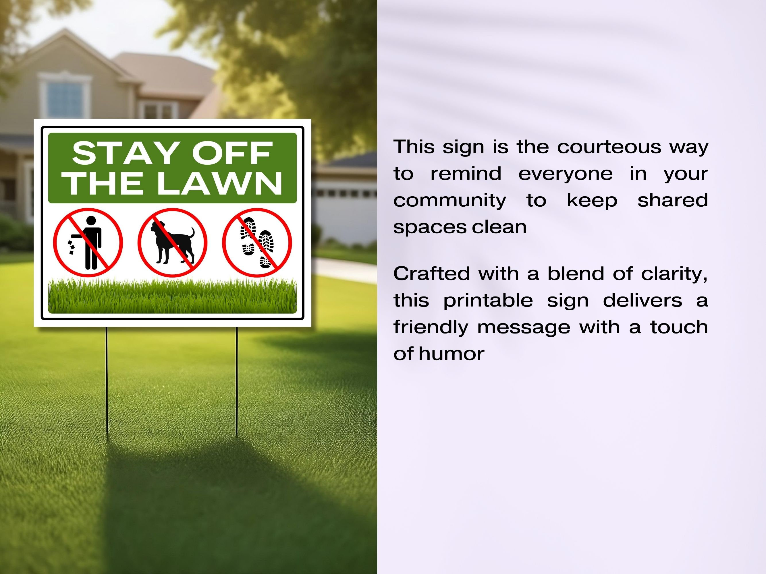 Stay off Lawn Printable Sign, off Grass Sign PNG, Yard Keep Out Sign ...