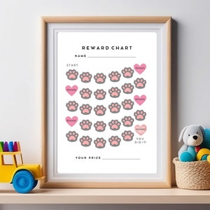 Printable Cat Tracks Reward Chart PDF, Cat Behavior Chart, Daily Chore ...