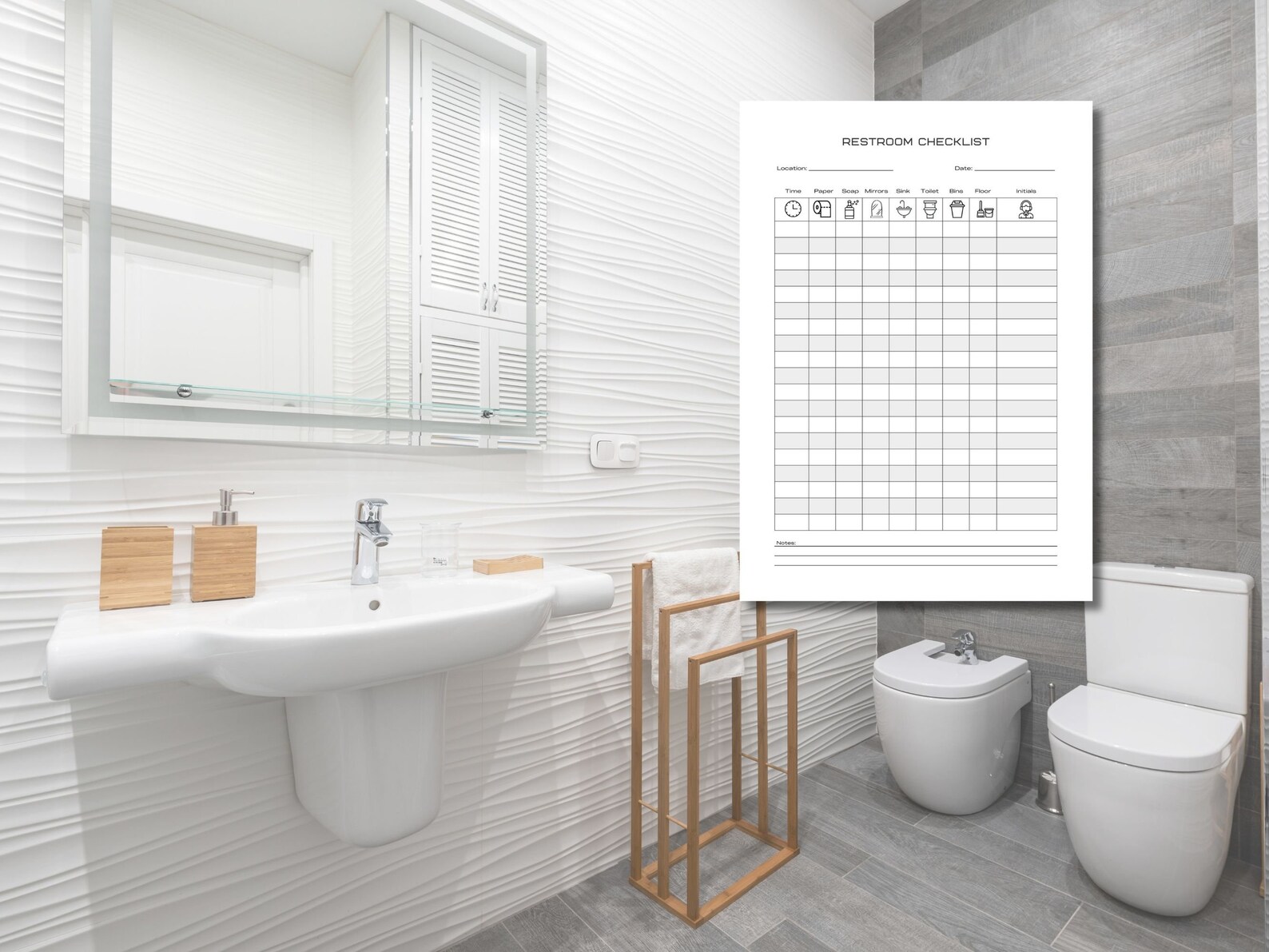 Restroom Checklist, Bathroom Cleaning Log Printable, Restroom Cleaning ...