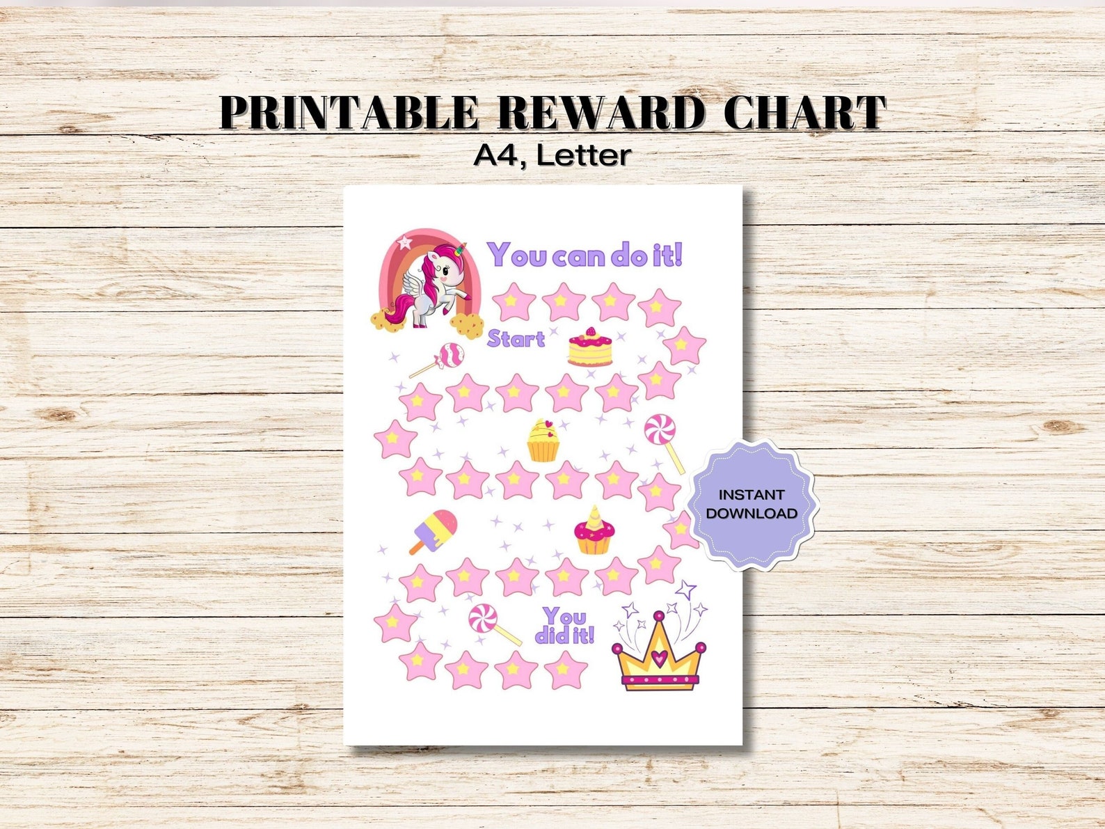 Printable Unicorn Behavior Chart, Unicorn Reward Chart, Daily Chore ...
