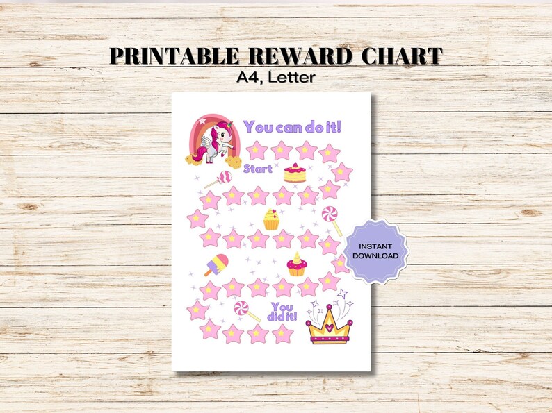 Printable Unicorn Behavior Chart, Unicorn Reward Chart, Daily Chore ...