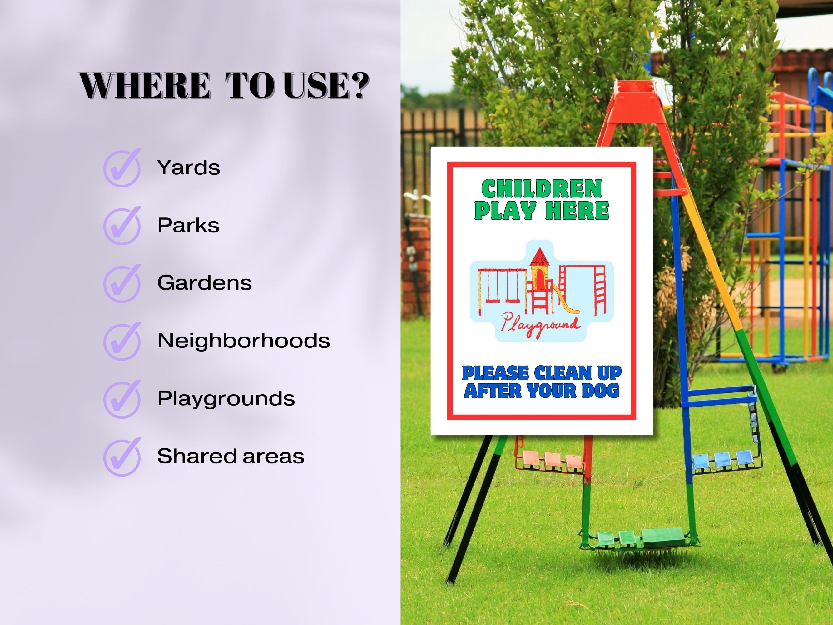 Children Play Here Please Clean up After Your Pet Sign, Printable No ...